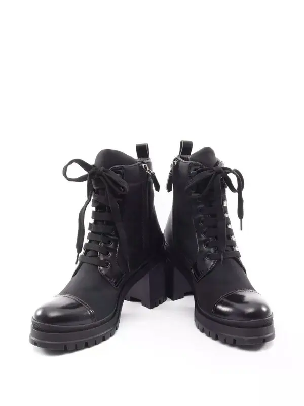 Prada Re-nylon Triangle-logo Lace-up Boots