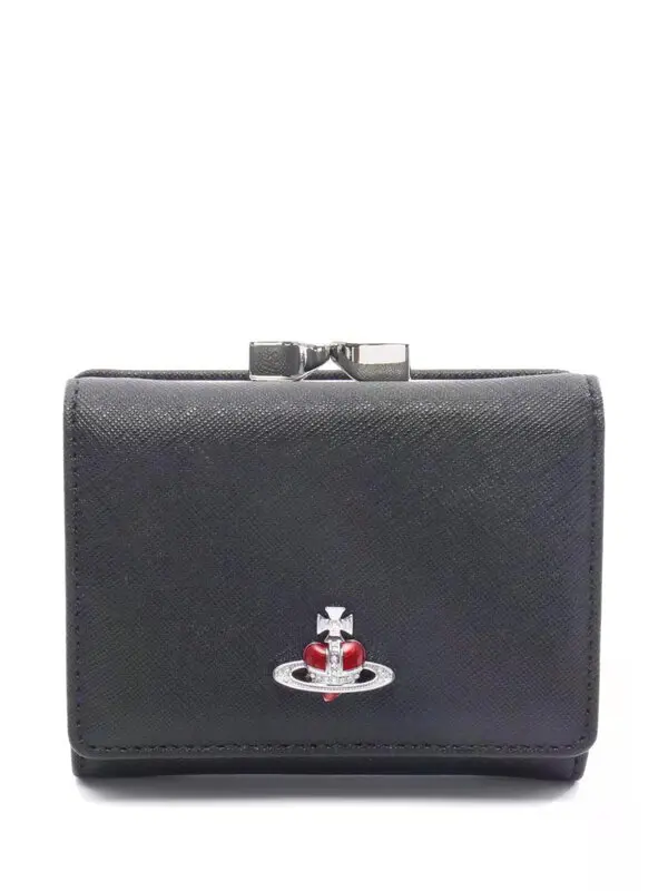 VIVIENNE WESTWOOD Saffiano-leather Trifold Wallet - Black
