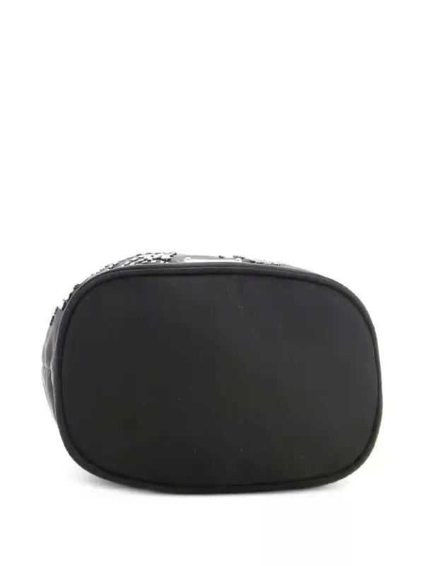 Prada Re-edition 1978 Crystal Embellished Tessuto Mini Bucket Bag - Black