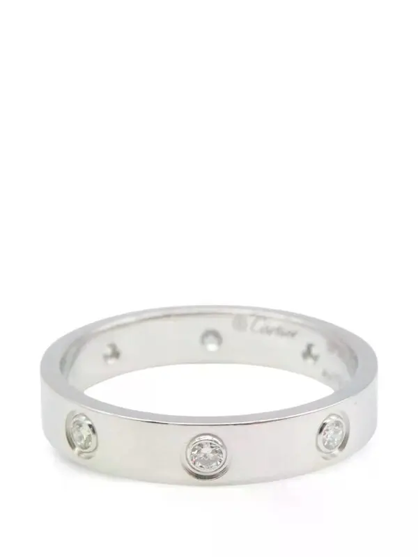 Cartier 18k White Gold Diamond Love Ring - Silver