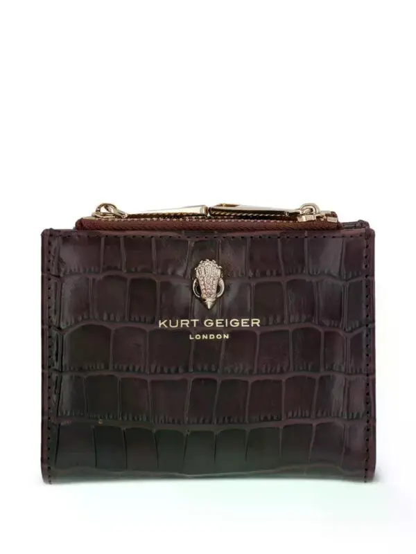 Kurt Geiger Croc-effect Eagle Wallet - Brown