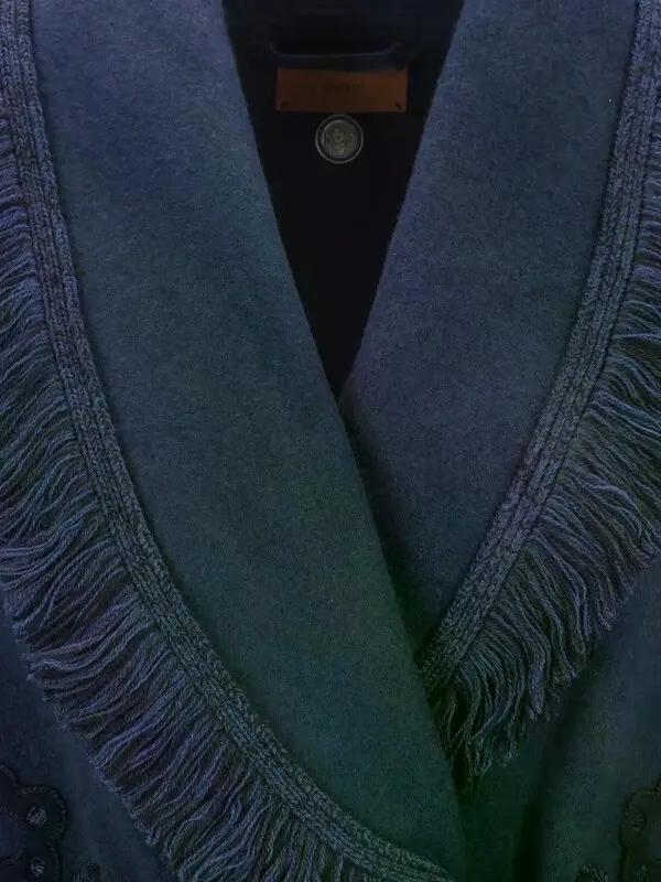 Alanui Embroidered Wool Cardigan With Fringed Trim