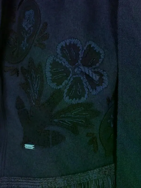 Alanui Embroidered Wool Cardigan With Fringed Trim