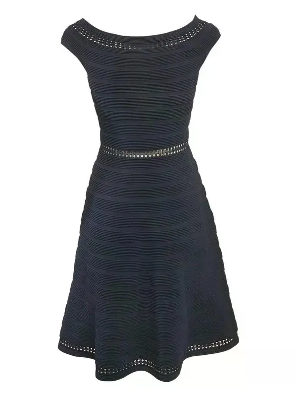 Sandro Openwork-trim Ribbed Midi Dres