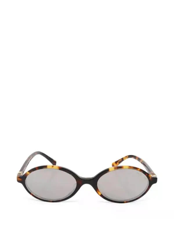 Miu Miu 2010s Regard Oval-frame Sunglasses - Brown