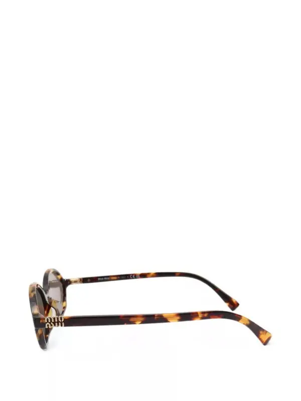 Miu Miu Oval Frame Sunglasses - Brown
