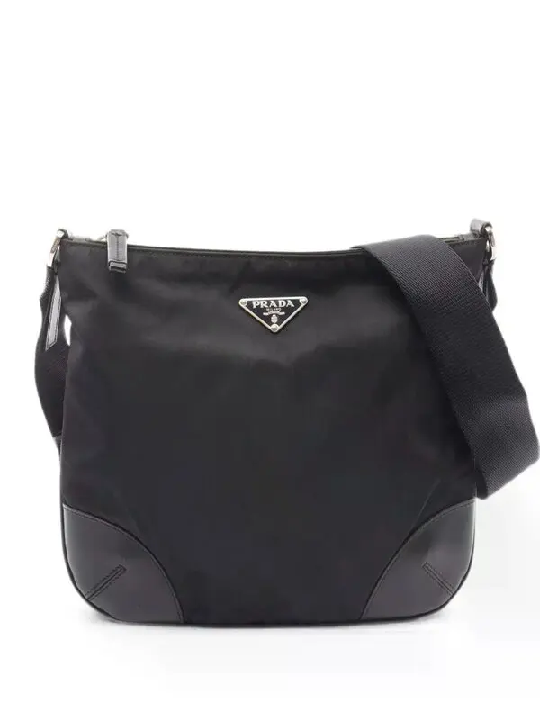 Prada 2010s Triangle Logo Shoulder Bag