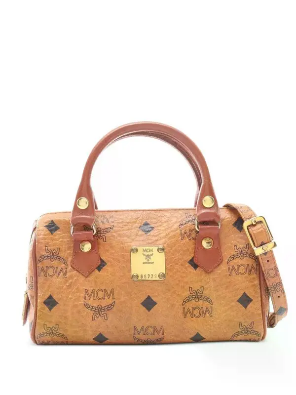 Mcm Boston Visetos Mini Bag - Brown