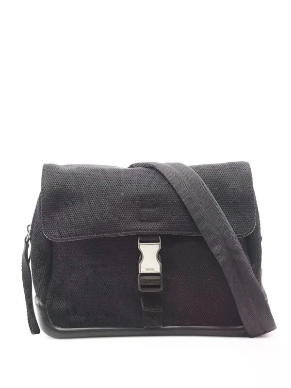 Prada 2000s Buckle Shoulder Bag - Black