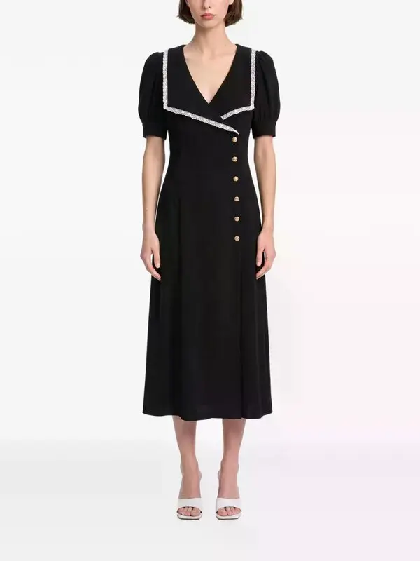 Alessandra Rich Lace-trim Button-up Midi Dress