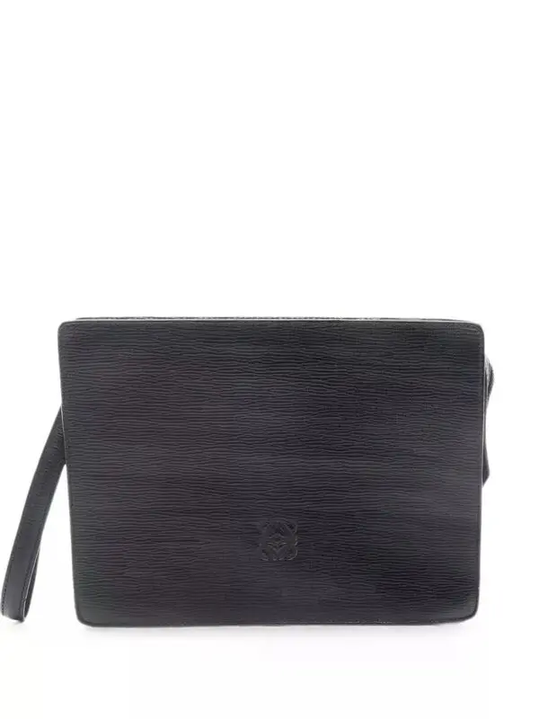 Loewe 2000s Anagram Clutch Bag - Black