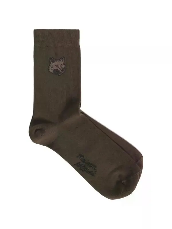 Maison Kitsuné Fox Head Socks - Brown