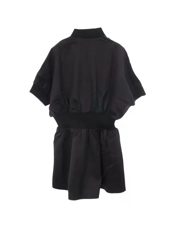 LOUIS VUITTON 2010s Puff-sleeve Zip-up Mini Dress - Black