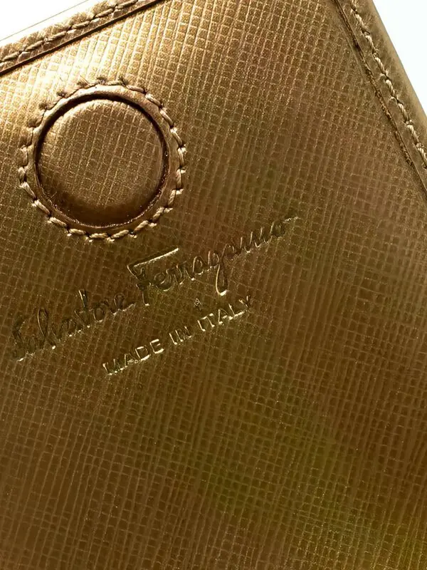 FERRAGAMO Fold Over Flap Leather Phone Case