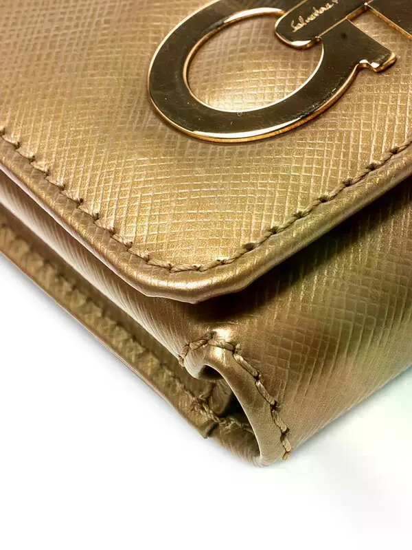 FERRAGAMO Fold Over Flap Leather Phone Case