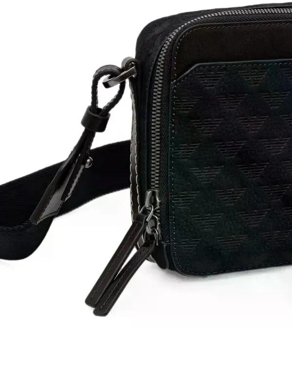 Emporio Armani Textured Leather Cross Body Camera Bag