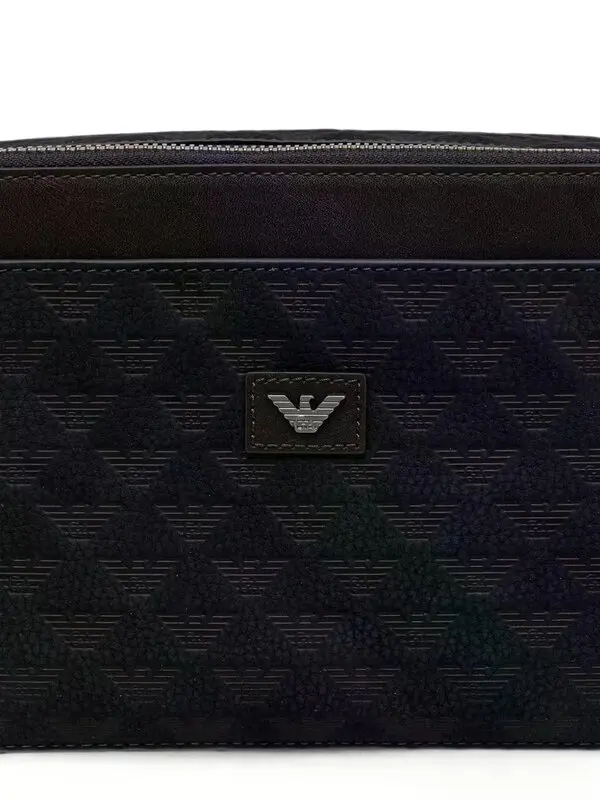 Emporio Armani Textured Leather Cross Body Camera Bag