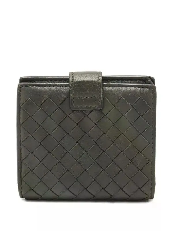Bottega Veneta Intrecciato-design Flap-fastening Wallet - Grey
