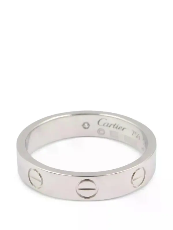 Cartier 2010s Mini Love Diamond Ring - Silver