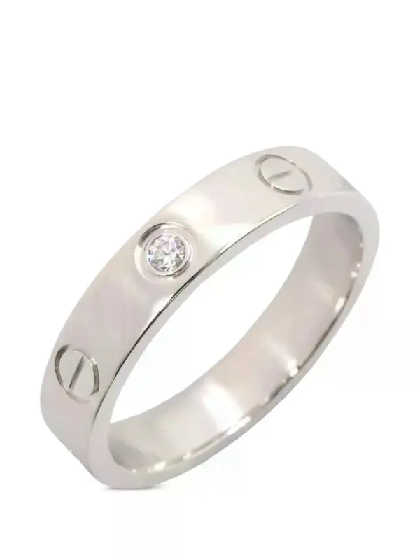 Cartier 2010s Mini Love Diamond Ring - Silver