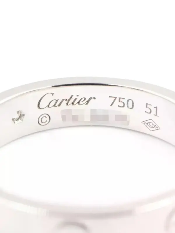 Cartier 2010s Mini Love Diamond Ring - Silver