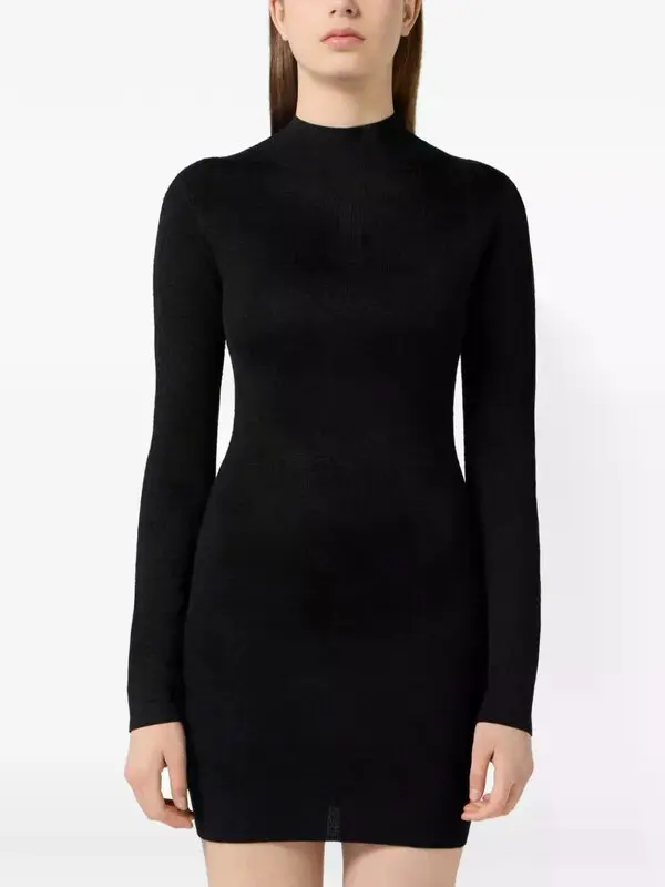 Philipp Plein Monogram Long-sleeve Mini Dress