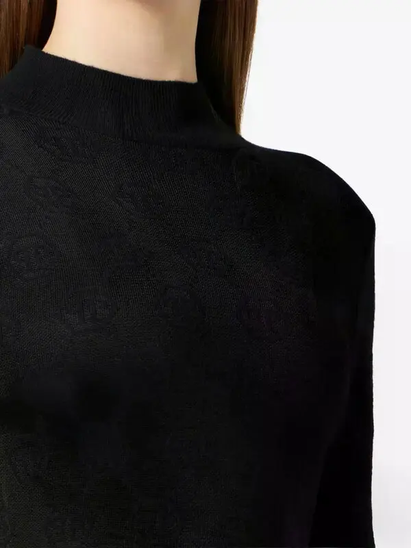 Philipp Plein Monogram Long-sleeve Mini Dress