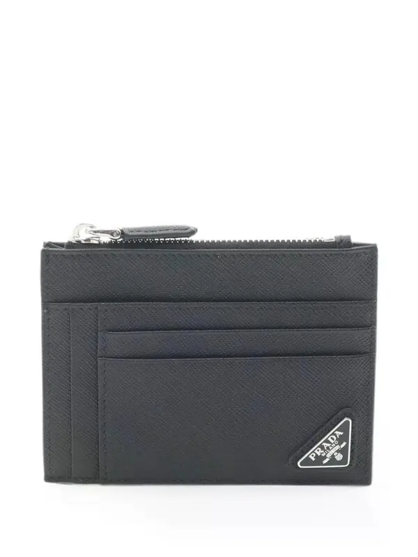 Prada 2020s Saffiano Triangle-logo Card Case