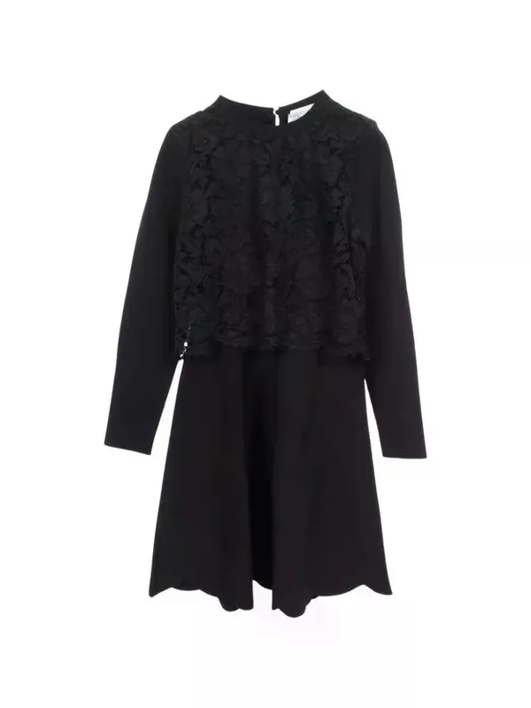 Valentino Garavani 2010s Lace Scalloped Dress - Black