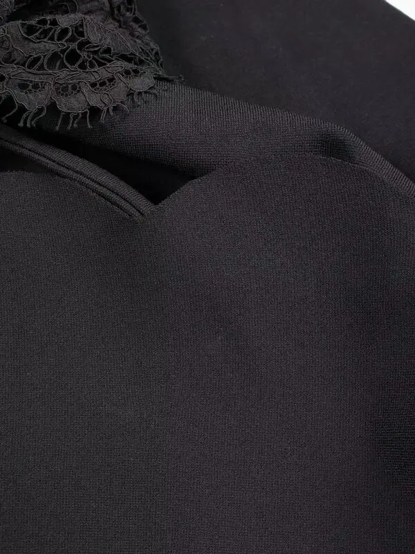 Valentino Garavani Lace Panel Long Sleeve Dress