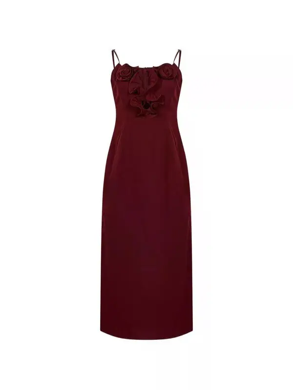 Magda Butrym Ruffled Floral-appliqué Dress - Red