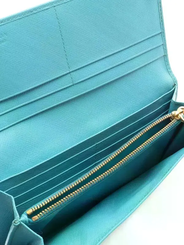 Prada 2000s Bi-fold Long Wallet - Blue
