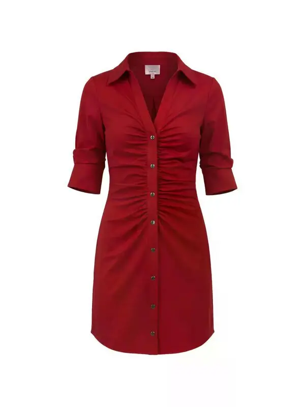 Cinq À Sept Elina Ruched Button-up Mini Dress