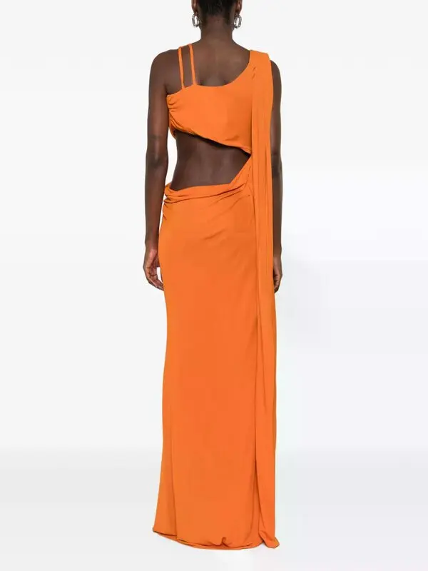 Alberta Ferretti Draped Cut-out Maxi Dress