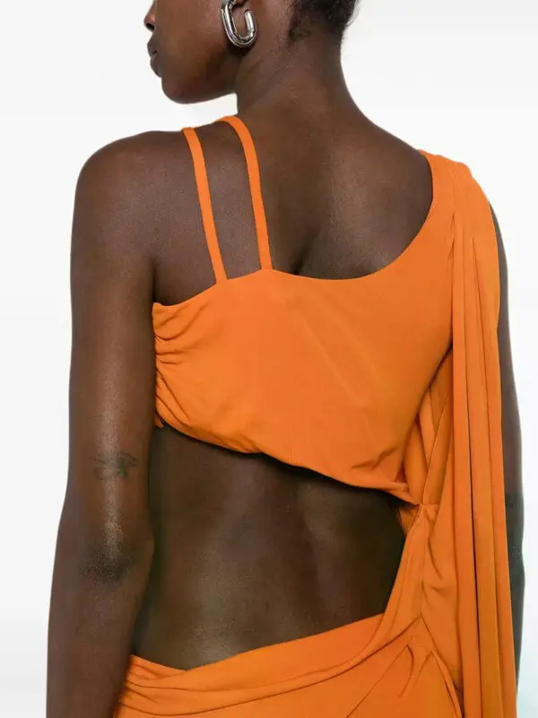 Alberta Ferretti Draped Cut-out Maxi Dress