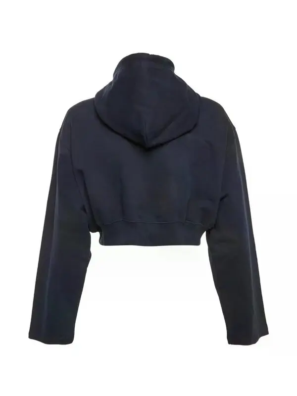 Versace Logo-embroidered Cropped Hoodie