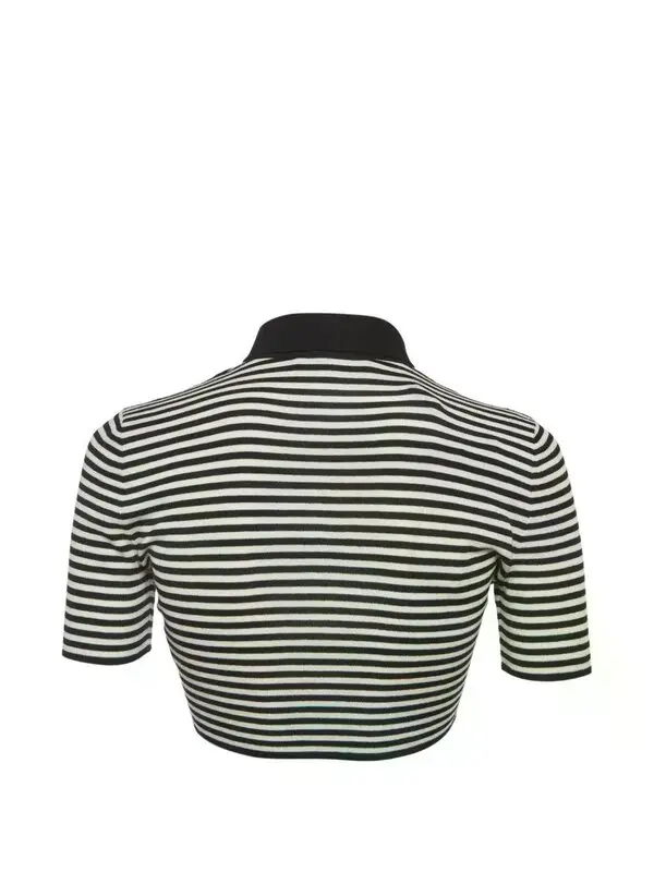 Dolce & Gabbana Striped Cropped Polo Top