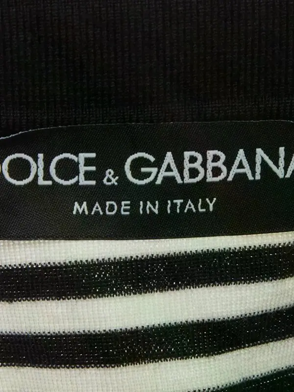 Dolce & Gabbana Striped Cropped Polo Top