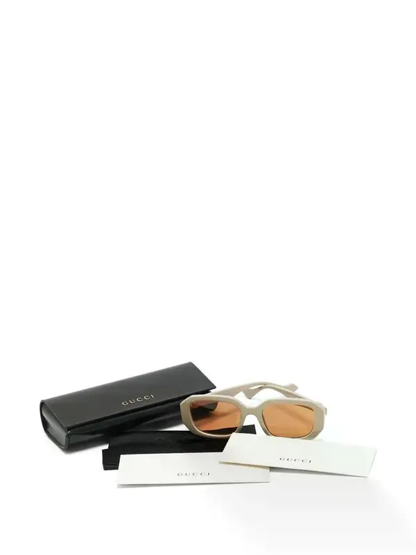 Gucci Beige Geometric Sunglasses