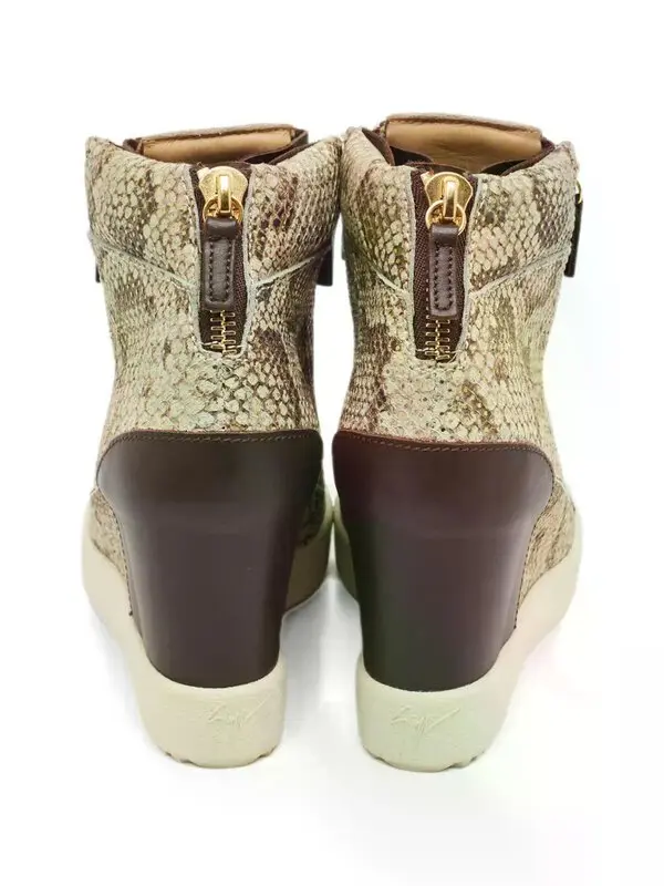 GIUSEPPE ZANOTTI Python-embossed Wedge Sneakers