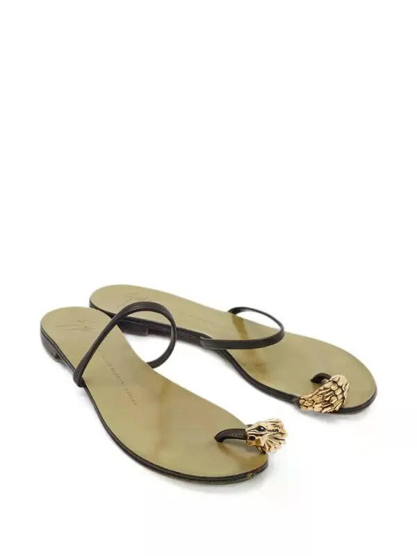 GIUSEPPE ZANOTTI Crystal-embellished Toe-ring Flat Sandals