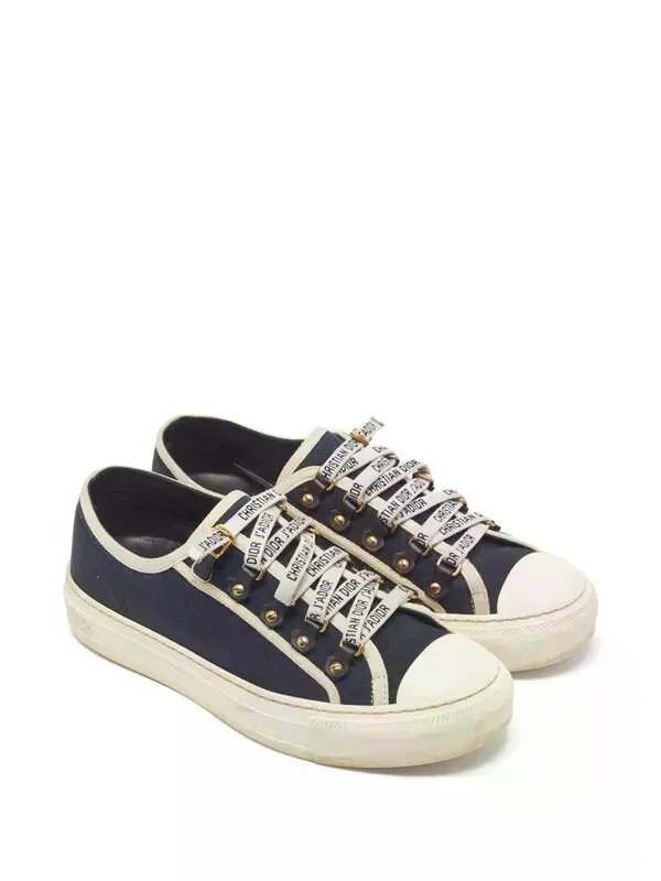 Dior Navy Logo-print Lace-up Sneakers