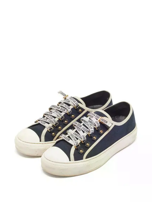 Dior Navy Logo-print Lace-up Sneakers
