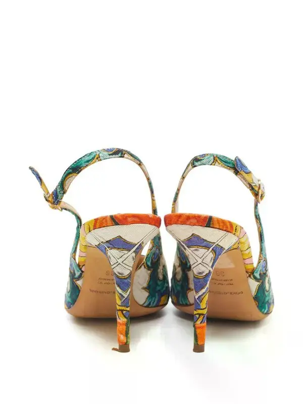 Dolce & Gabbana Floral-print Slingback Pumps