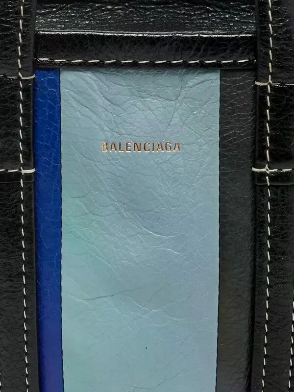 Balenciaga Small Bazaar Striped Tote Bag