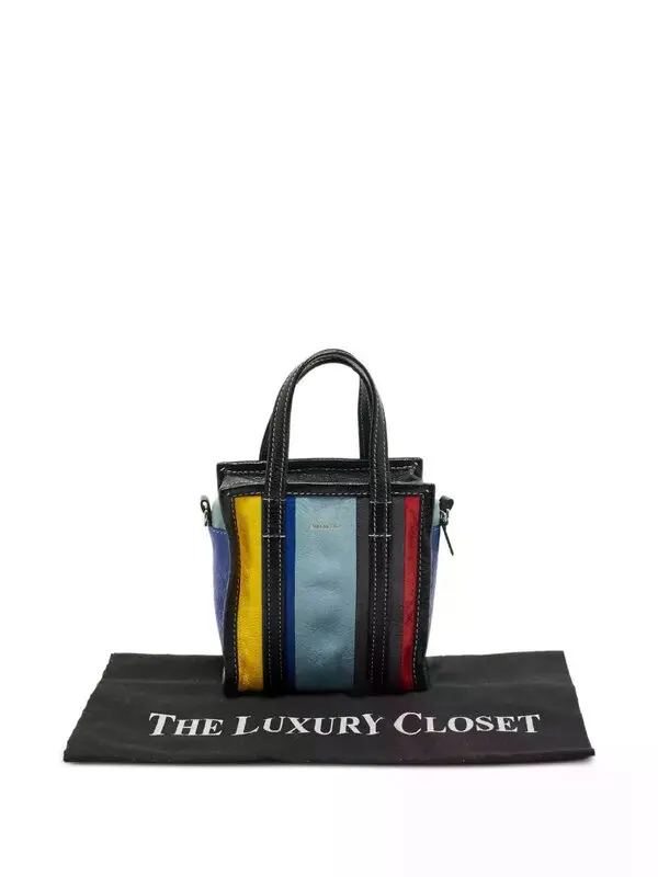 Balenciaga Small Bazaar Striped Tote Bag