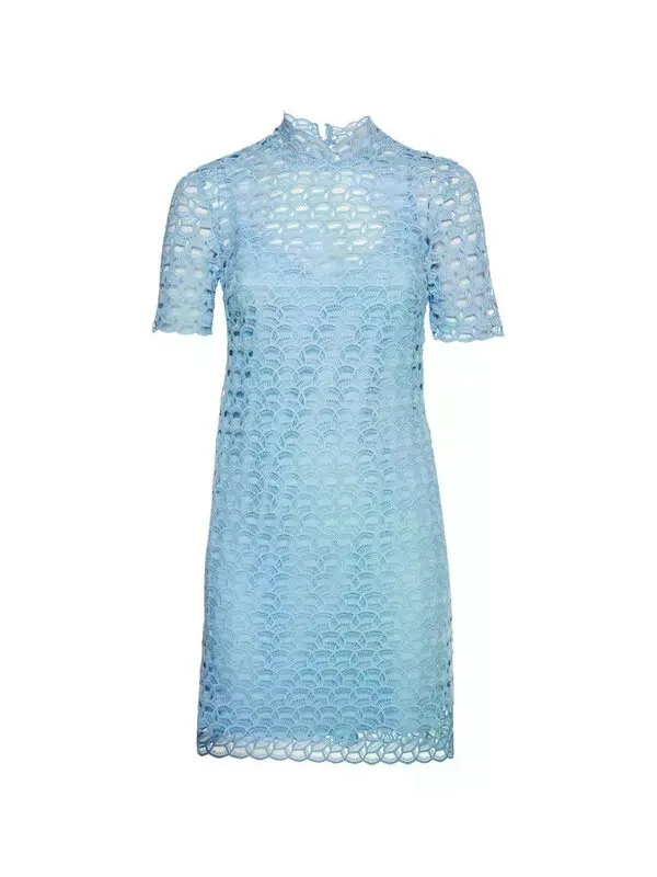 Sandro Lace Tie-back Mini Dress - Blue