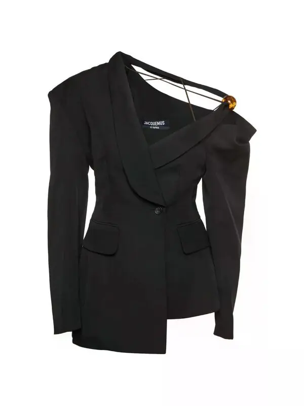 Jacquemus La Veste Baska Asymmetric Blazer - Black