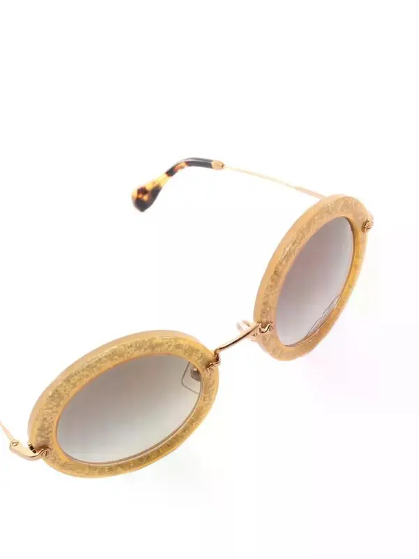 Miu Miu Round Frame Sunglasses With Glitter Effect