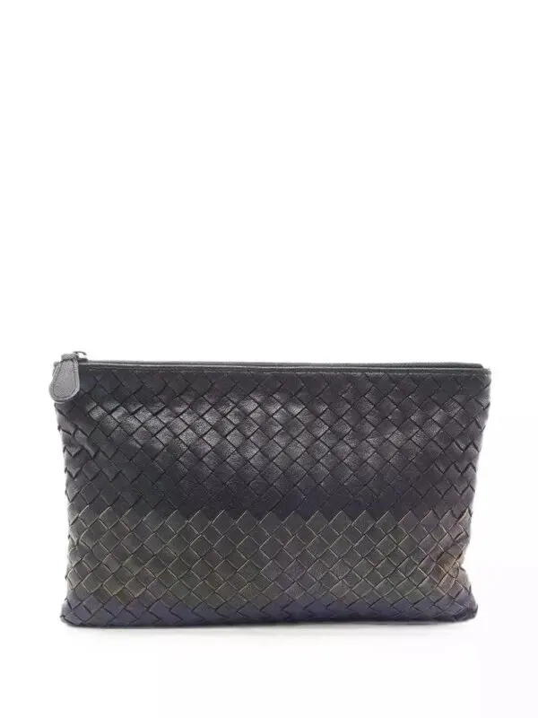 Bottega Veneta 2000s Intrecciato Clutch Bag - Black